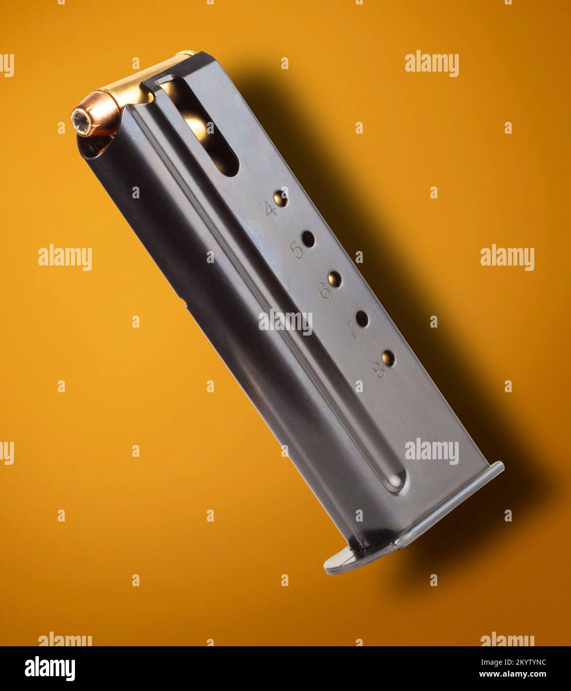 Semi auto pistol magazine filled with hollow point ammo Stock Photo - Alamy