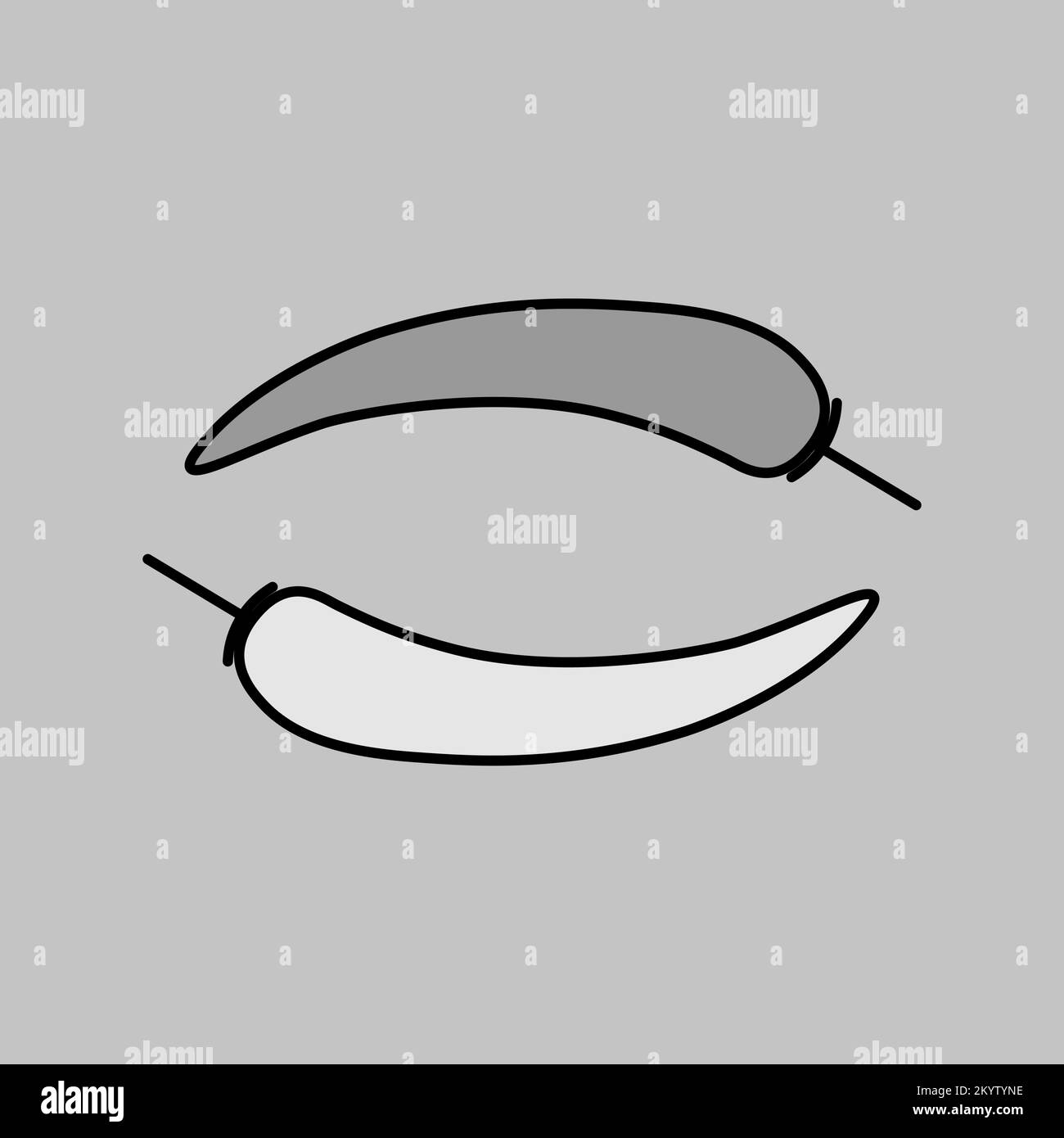 Red hot chili peppers vector grayscale icon. Barbecue and bbq grill ...