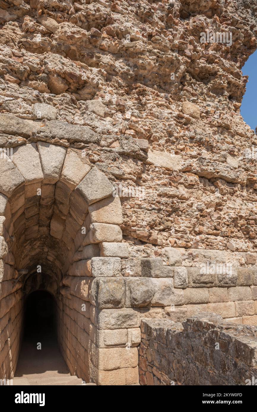 Fantastic facade of access to corridors and tunnels of stone and brick ...