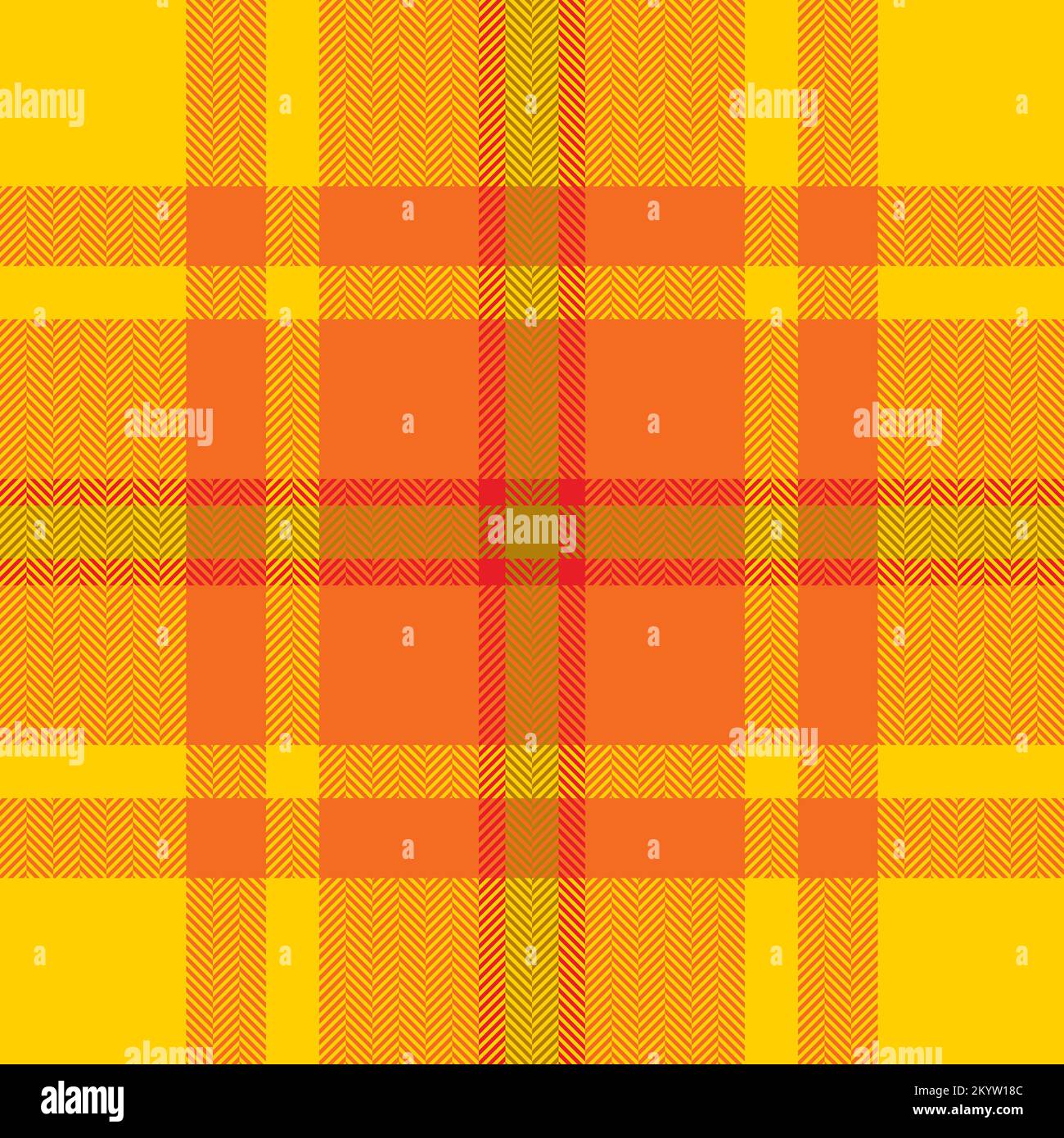 Plaid check pattern in orange and red colors. Seamless fabric texture ...