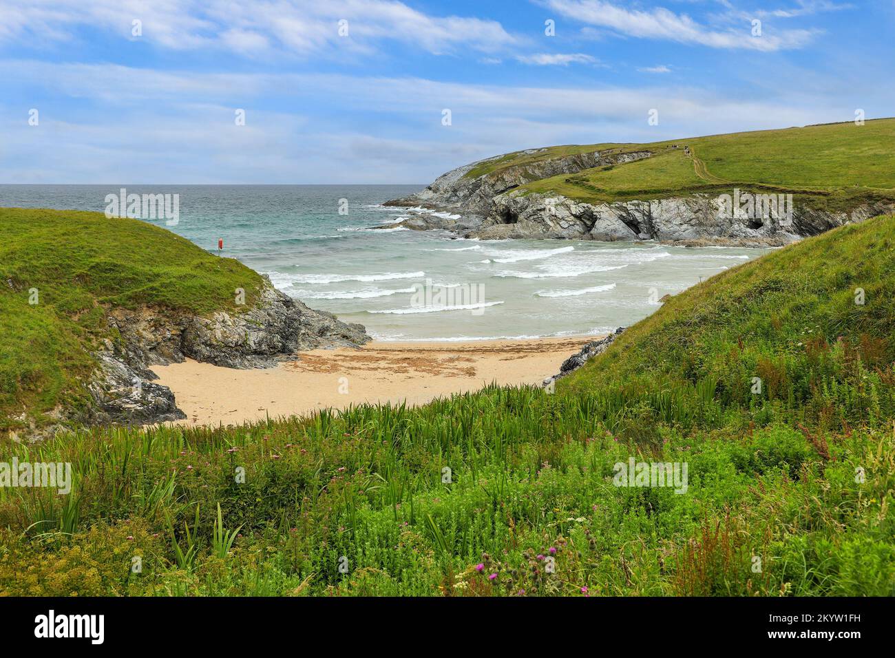 Porth Joke or Polly Joke beach near to Crantock, Cornwall, South West ...