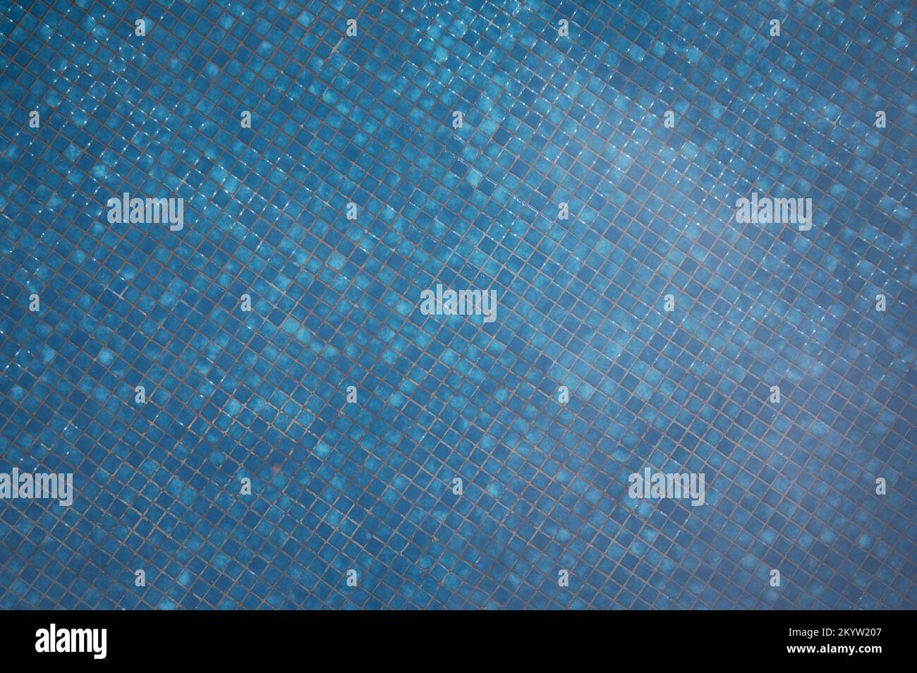 Mosaic sqaure pool tiles on bottom close up view Stock Photo - Alamy