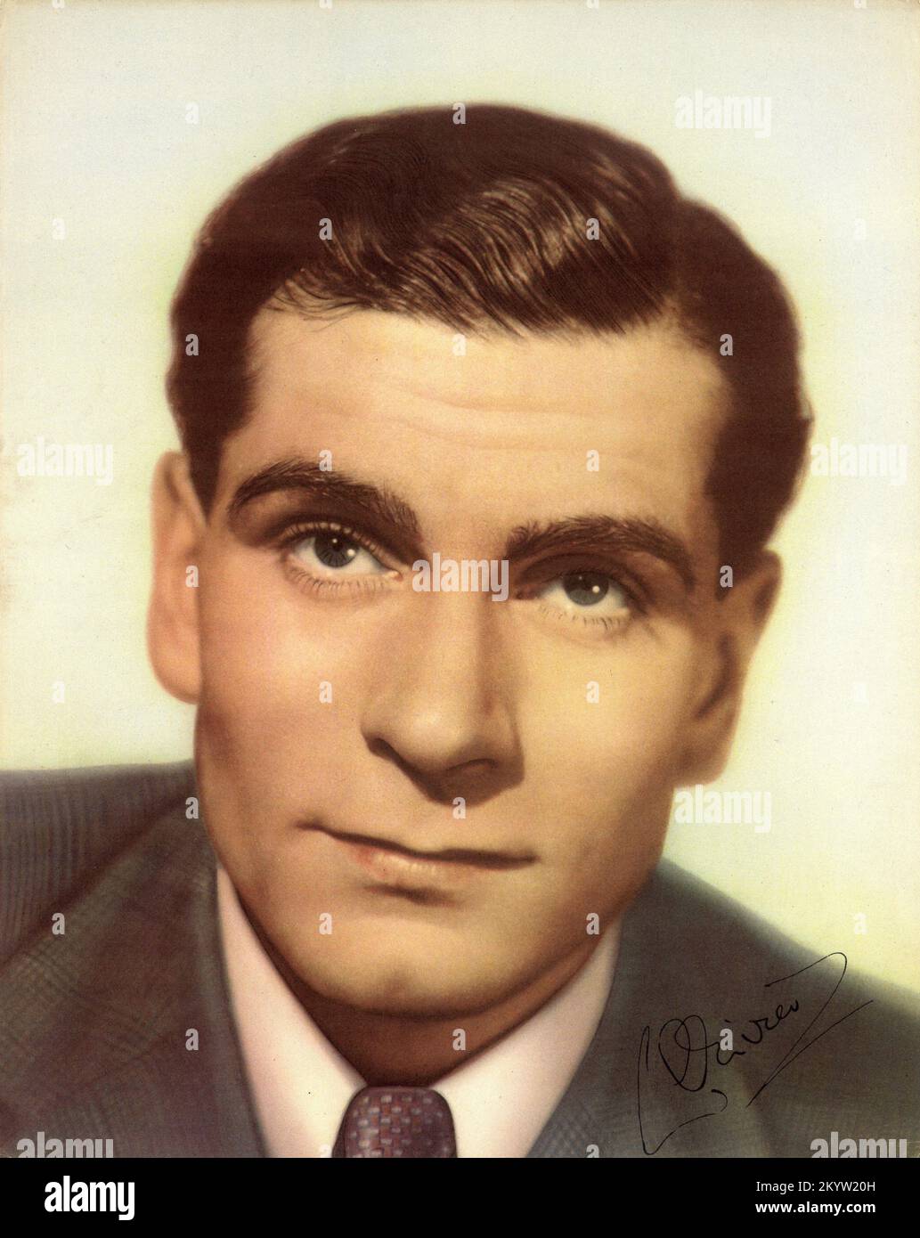 LAURENCE OLIVIER 1943 hand coloured portrait publicity for Two Cities ...