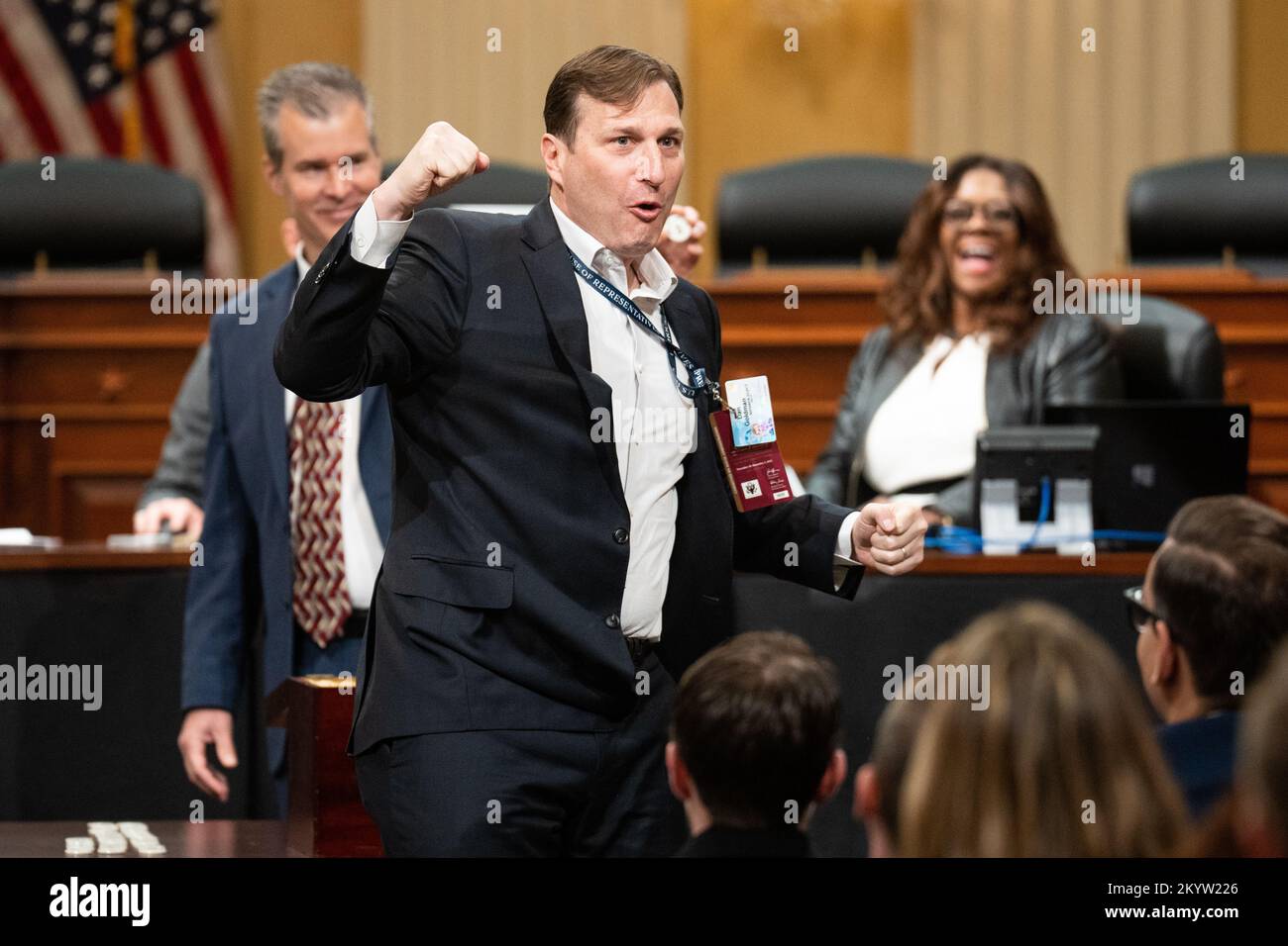 UNITED STATES - DECEMBER 2: Rep.-elect Dan Goldman, D-N.Y., reacts ...