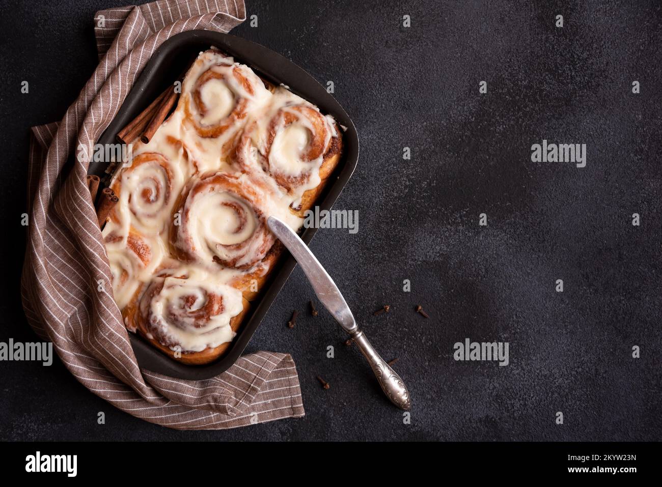 Cinnamon rolls, traditional winter sweets Stock Photo - Alamy