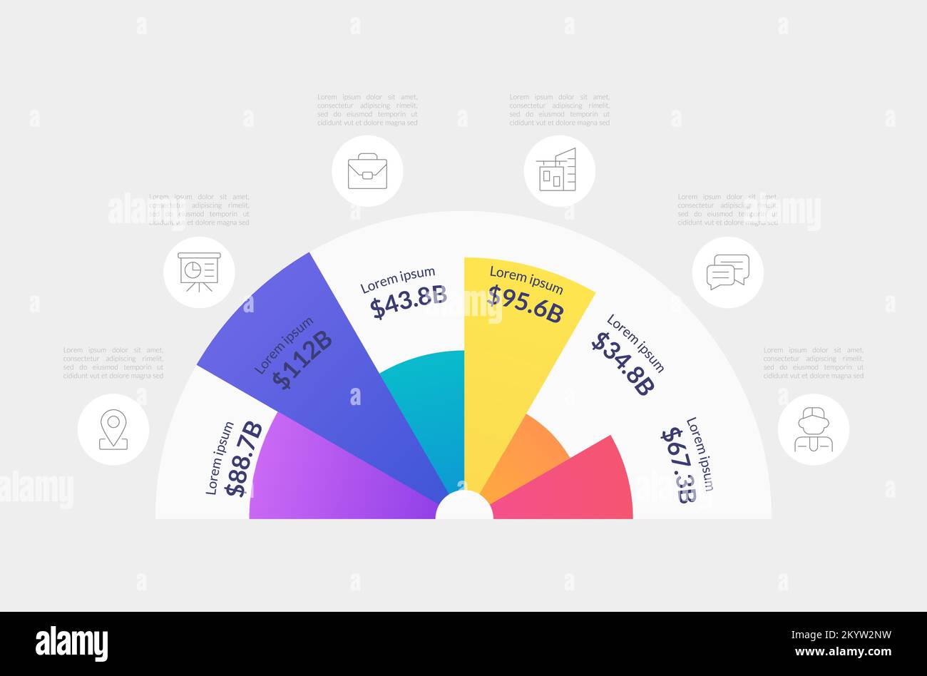 Semicircle template for design infographic hi-res stock photography and ...