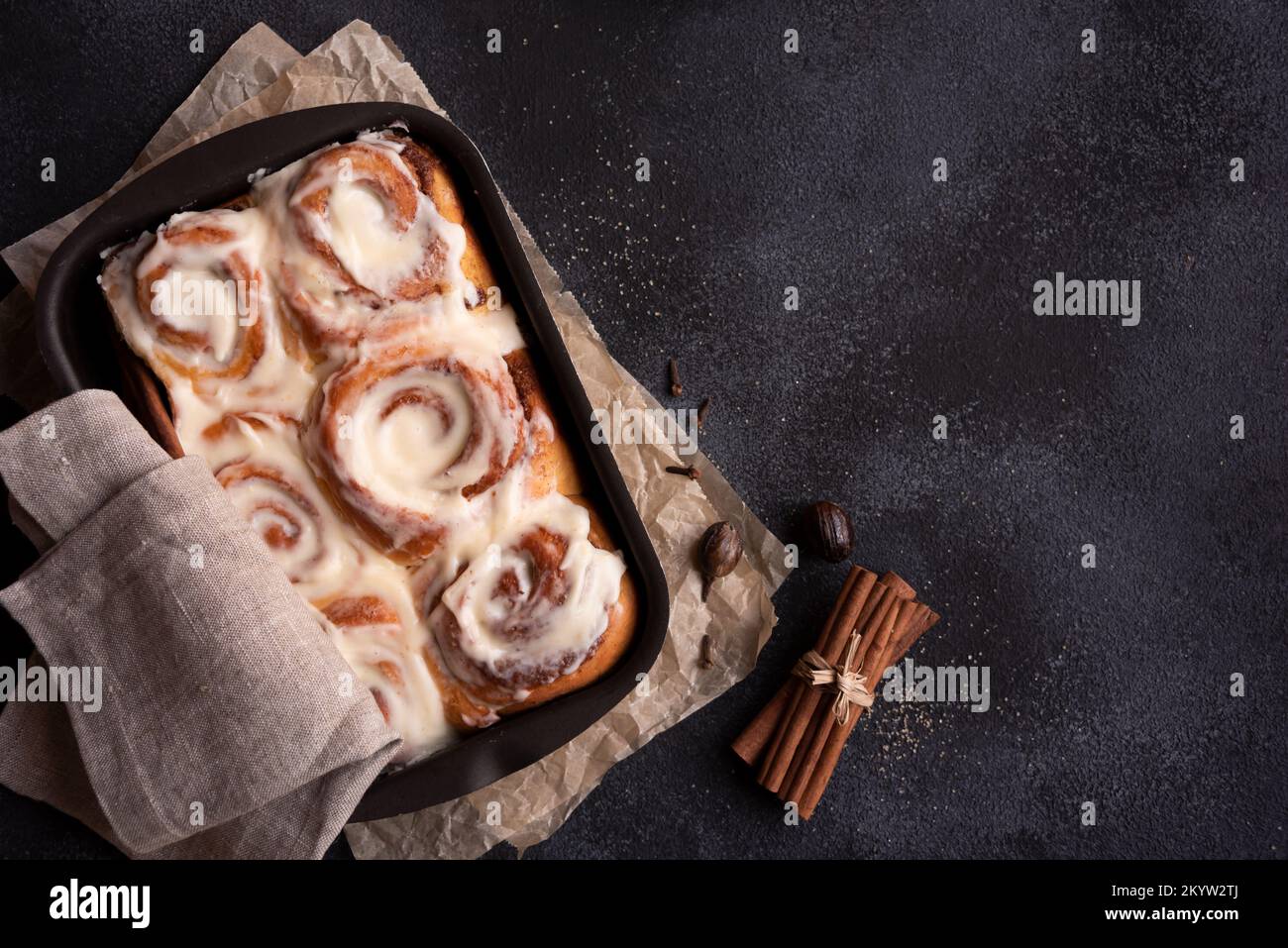 Cinnamon rolls, traditional winter sweets Stock Photo - Alamy