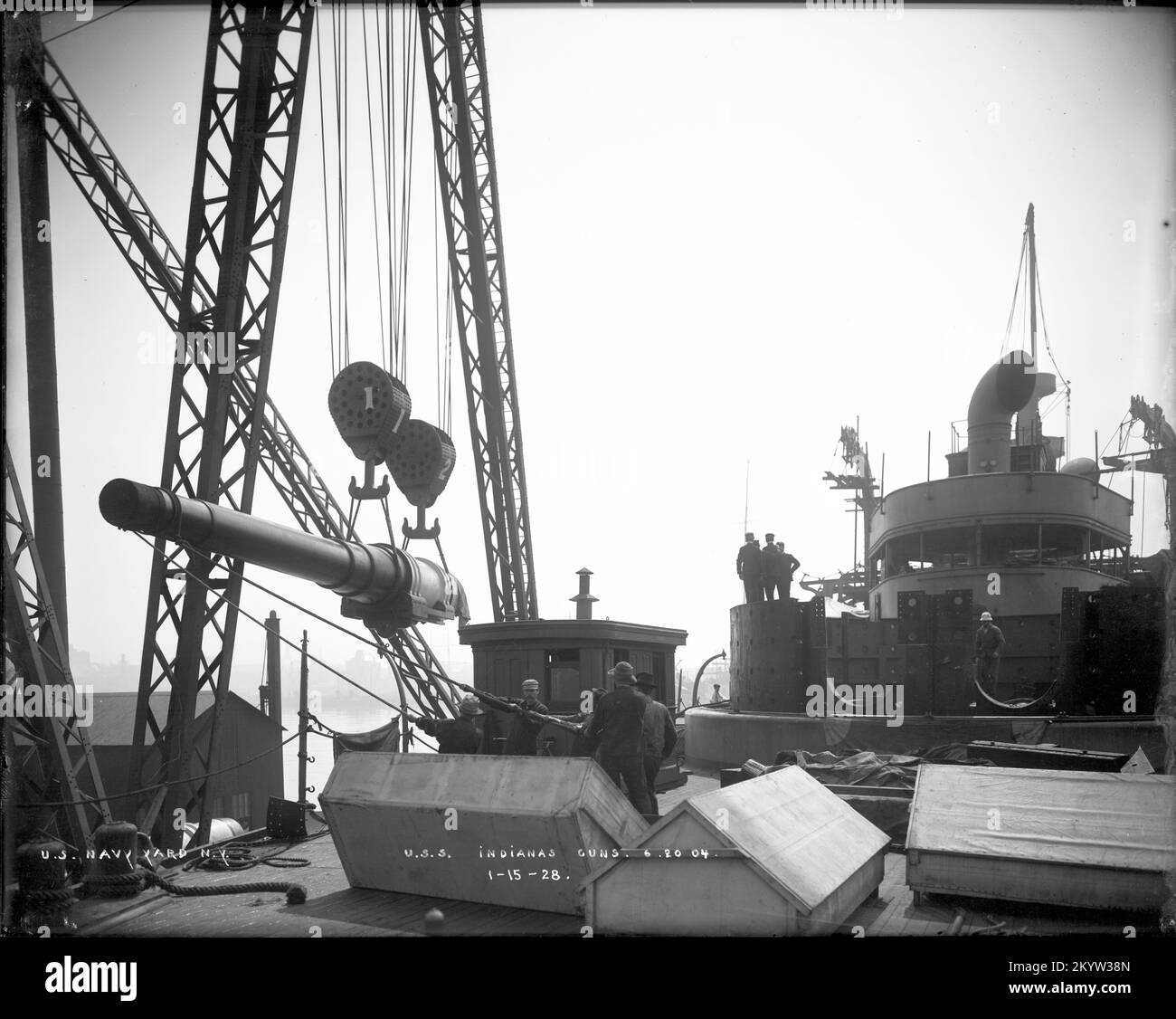 USS Indiana (BB-1) - Guns - Navy Yard, New York , Ships, Naval Vessels ...