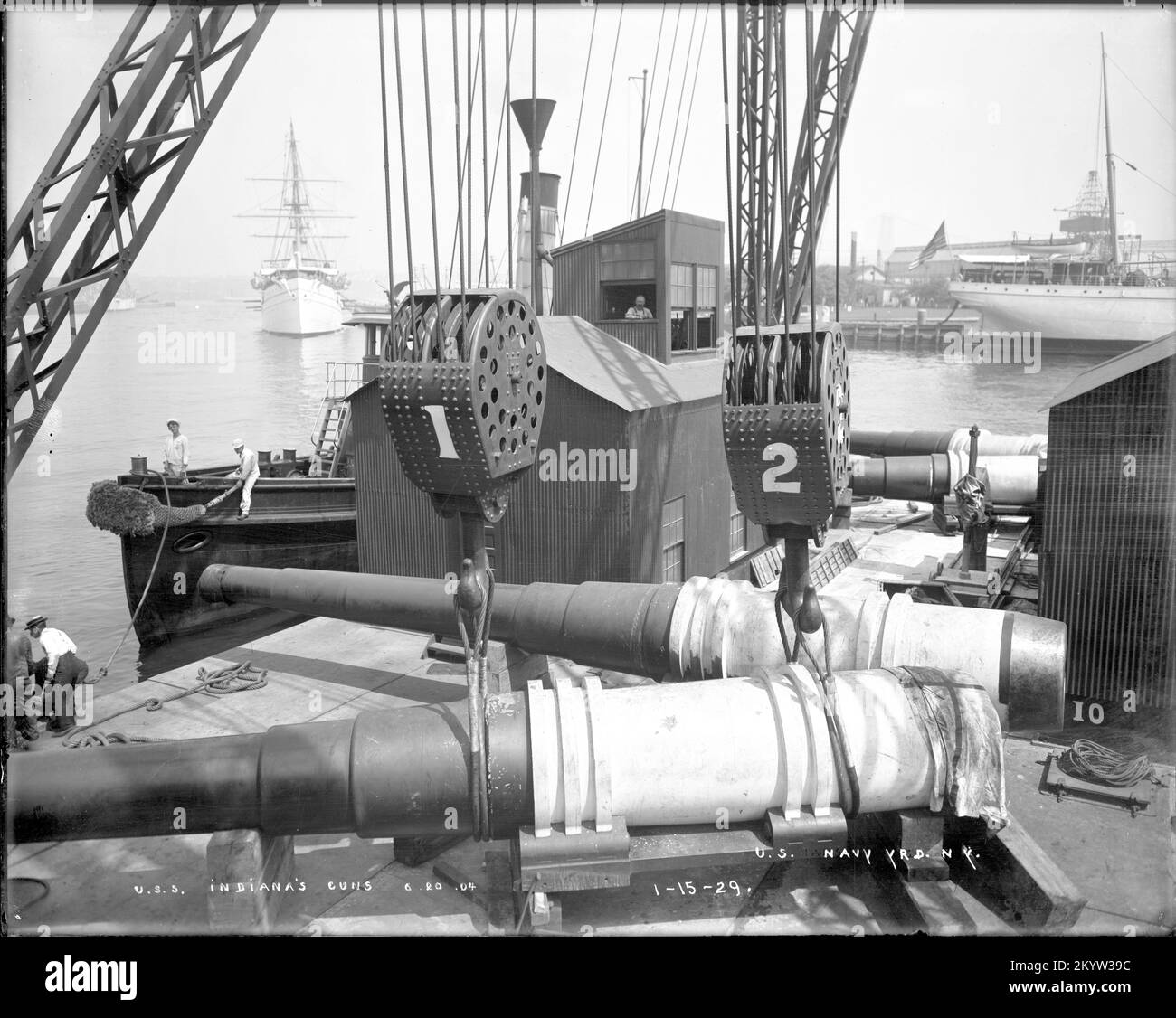 USS Indiana (BB-1) - Guns - Navy Yard, New York , Ships, Naval Vessels ...