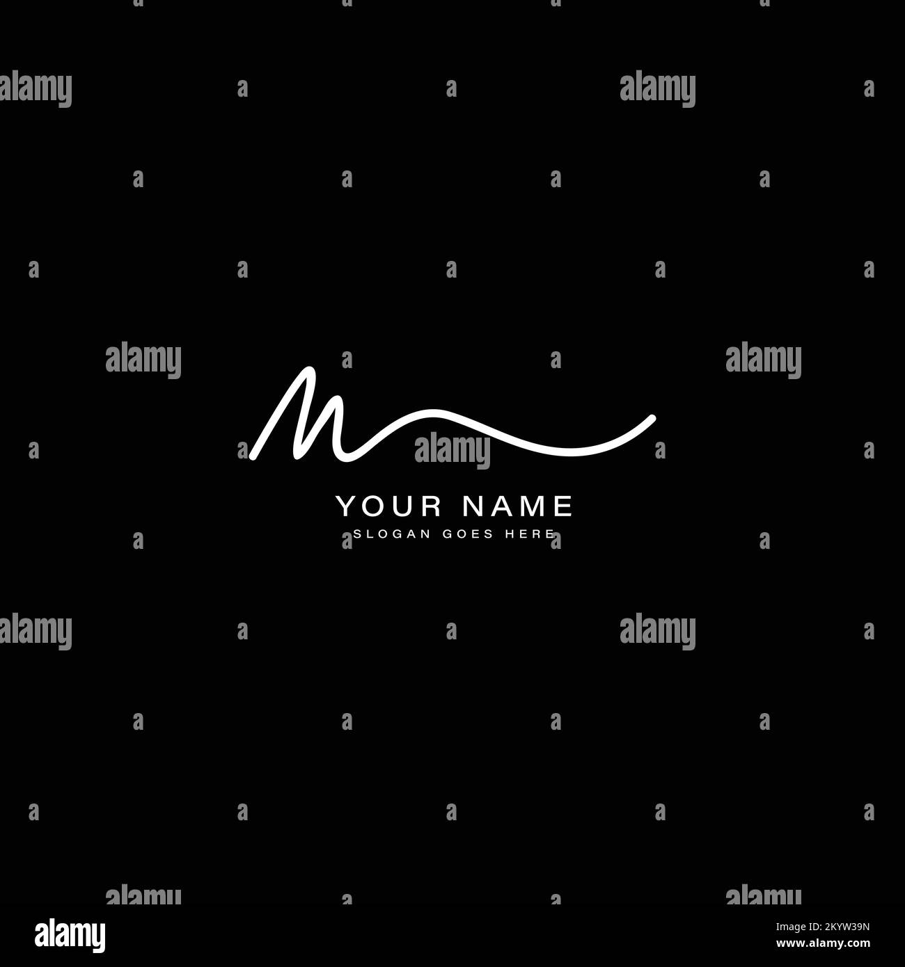 Initial Letter M Logo, Handwritten Signature in joining style for ...