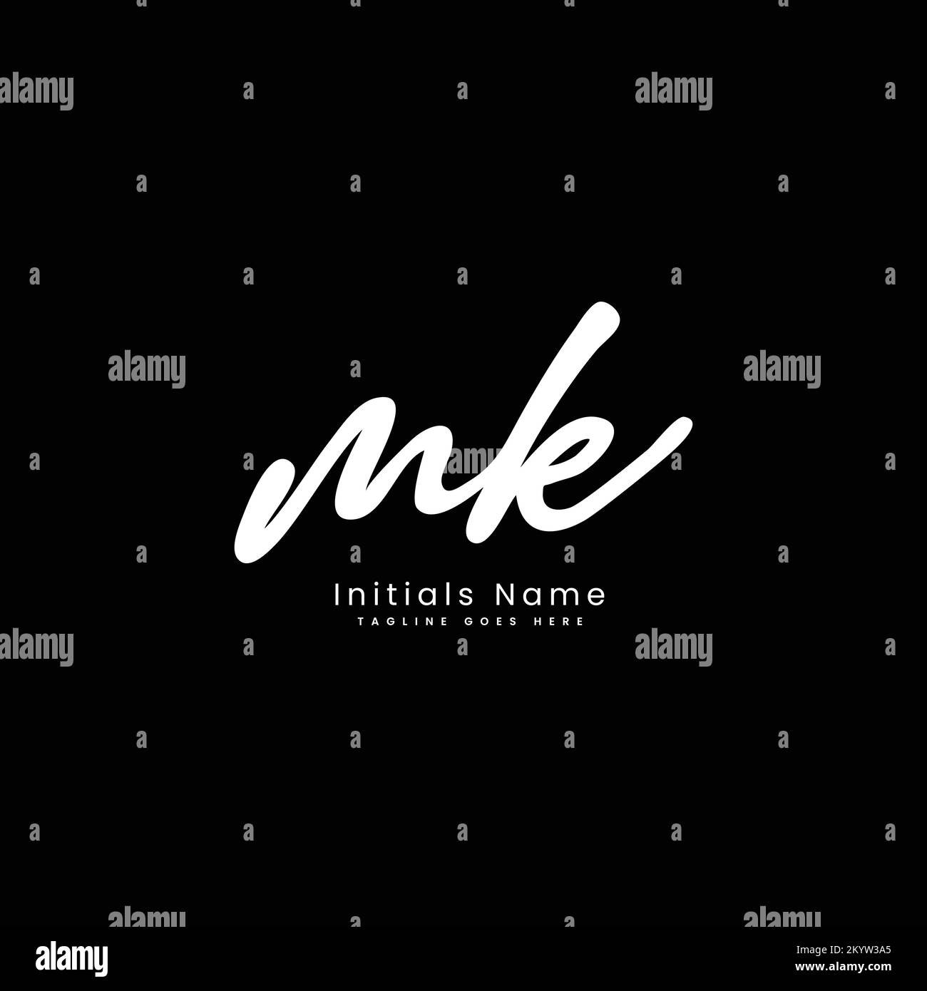M K MK Initial letter handwritten and signature vector image, modern ...