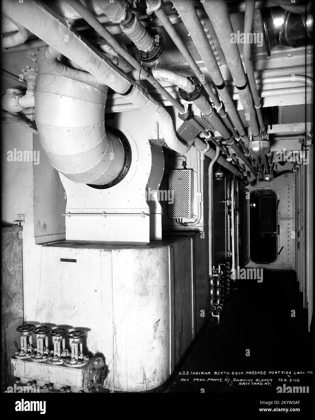 USS Indiana (BB-1) - Berth Deck, Passage Portside - Navy Yard, New York ...