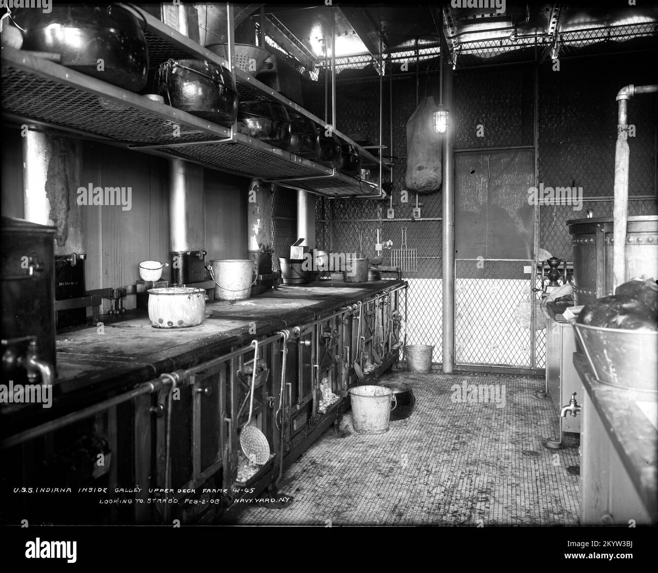 USS Indiana (BB-1) - Inside Galley, Upper Deck - Navy Yard, New York ...