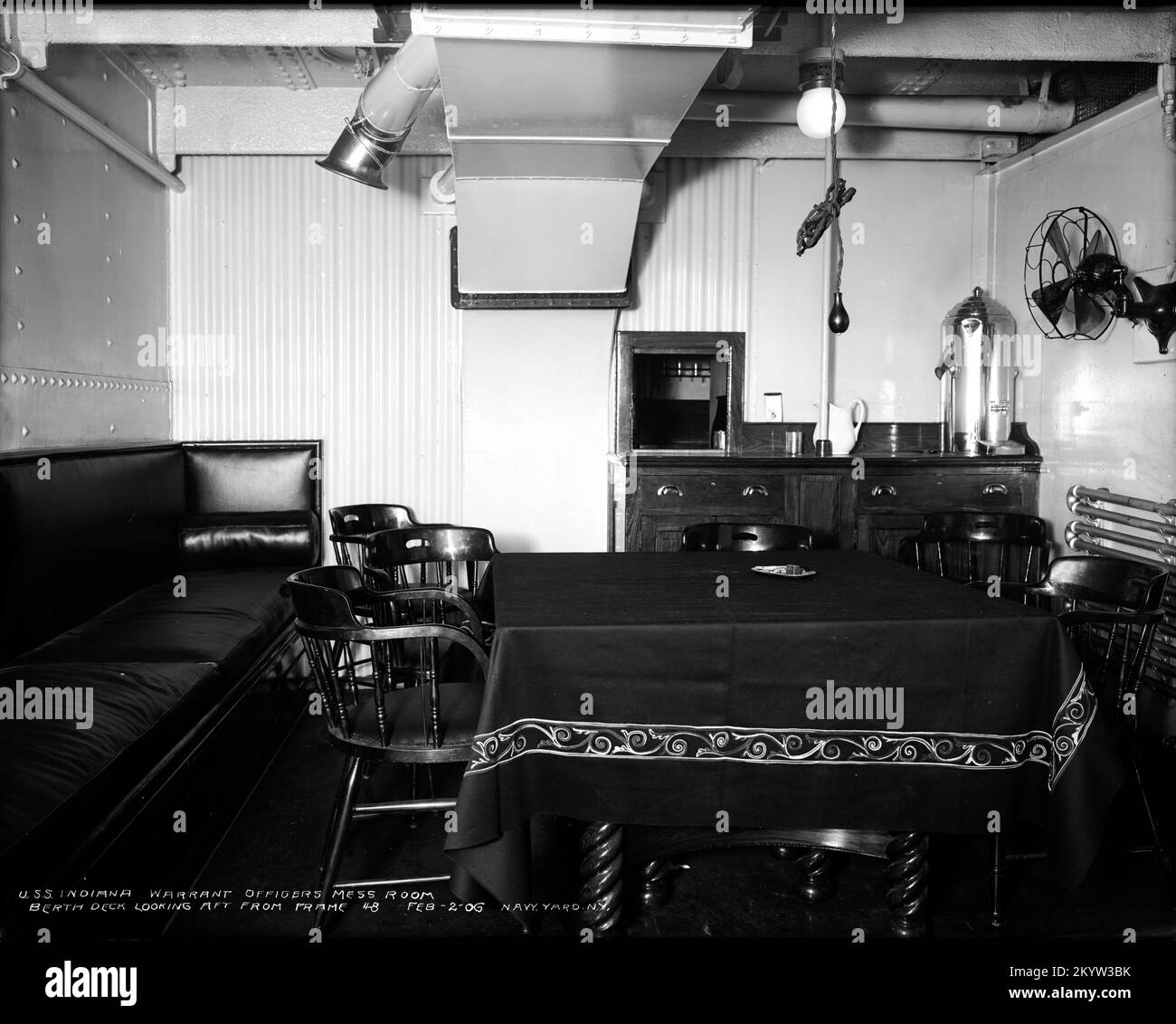 USS Indiana (BB-1) - Warrant Officers Mess Room - Navy Yard, New York ...