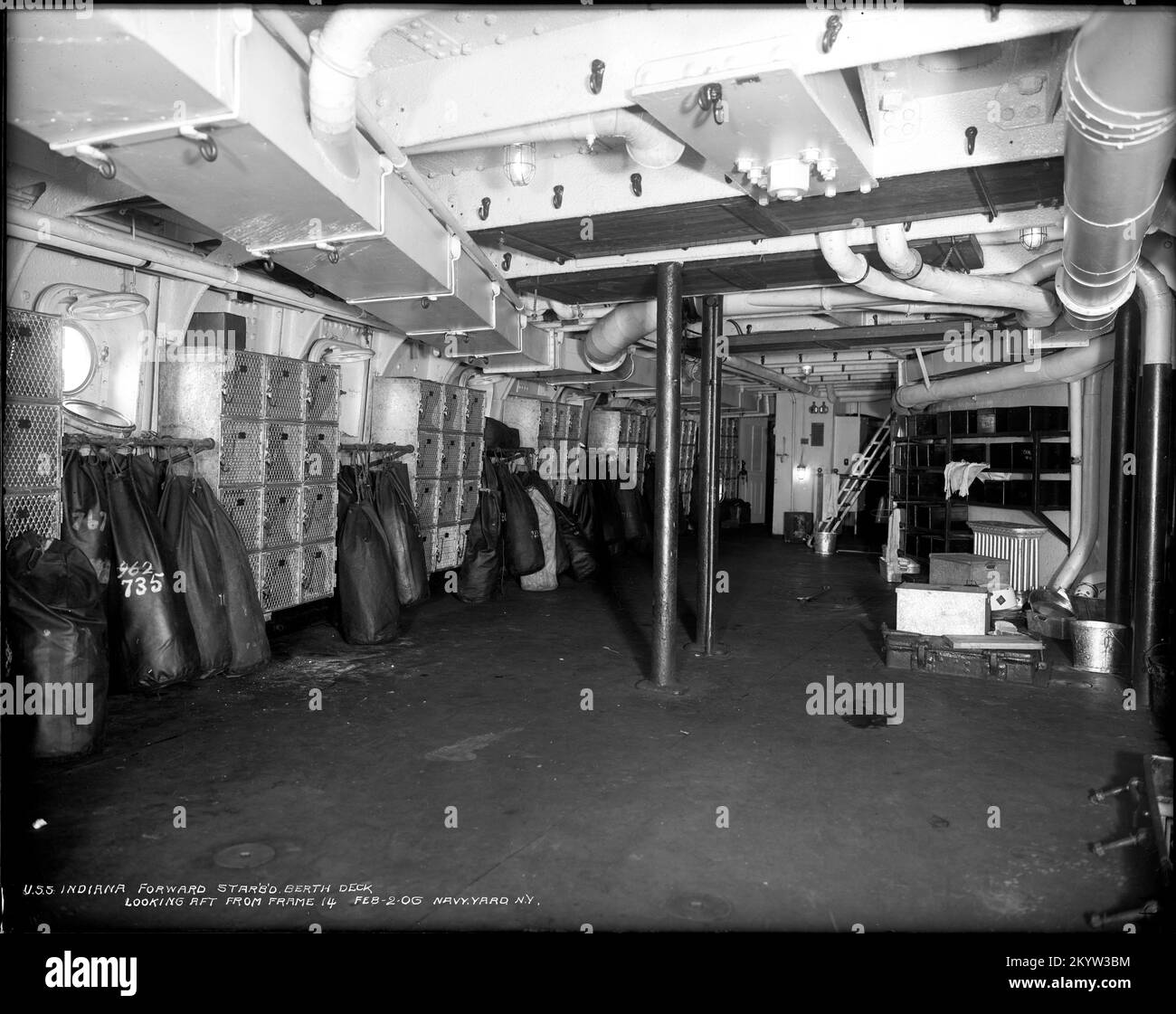 USS Indiana (BB-1) - Forward Starboard Berth Deck - Navy Yard, New York ...