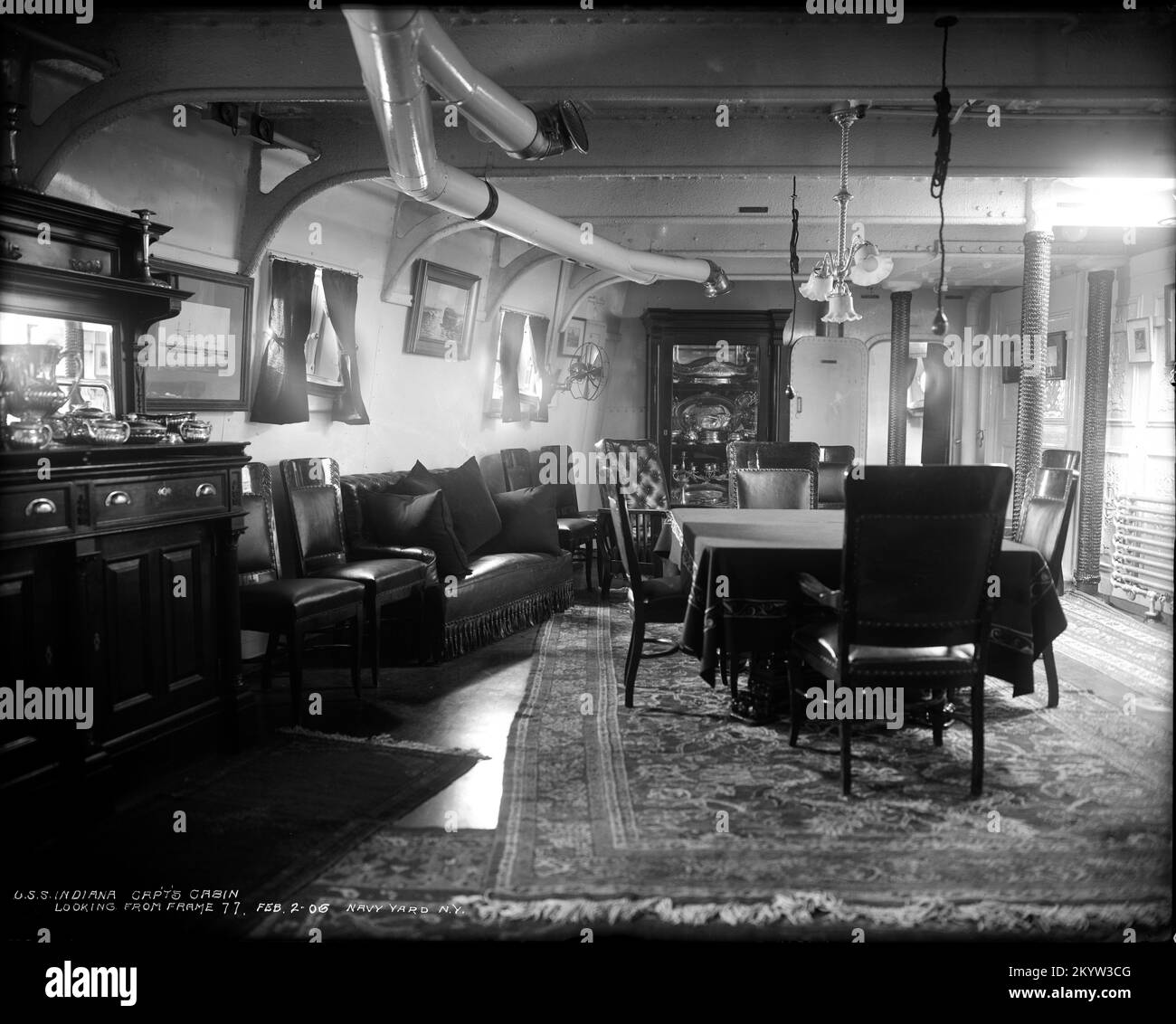 USS Indiana (BB-1) - Captain's Cabin - Navy Yard, New York , Ships ...