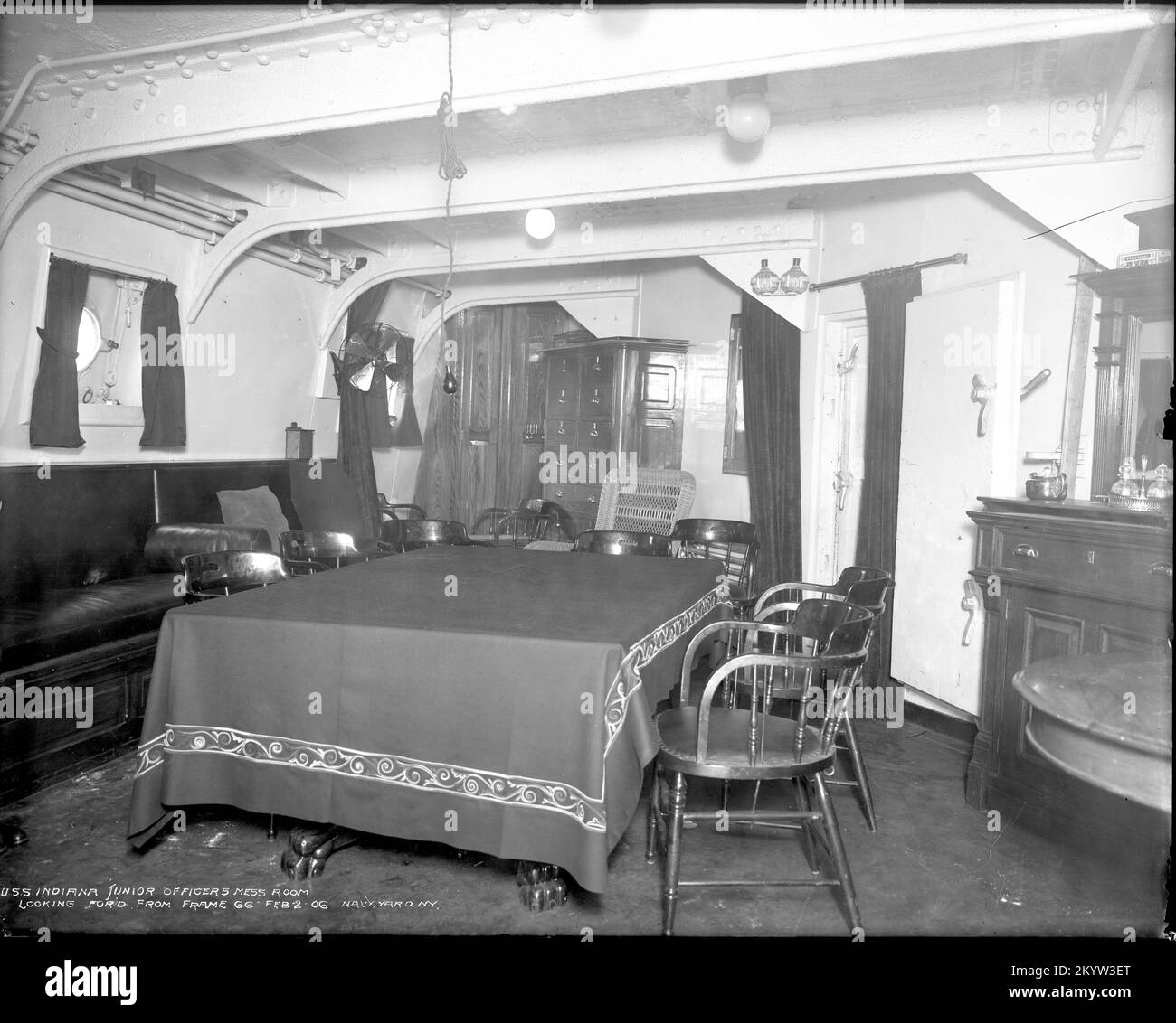 USS Indiana (BB-1) - Junior Officers Mess Room - Navy Yard, New York ...