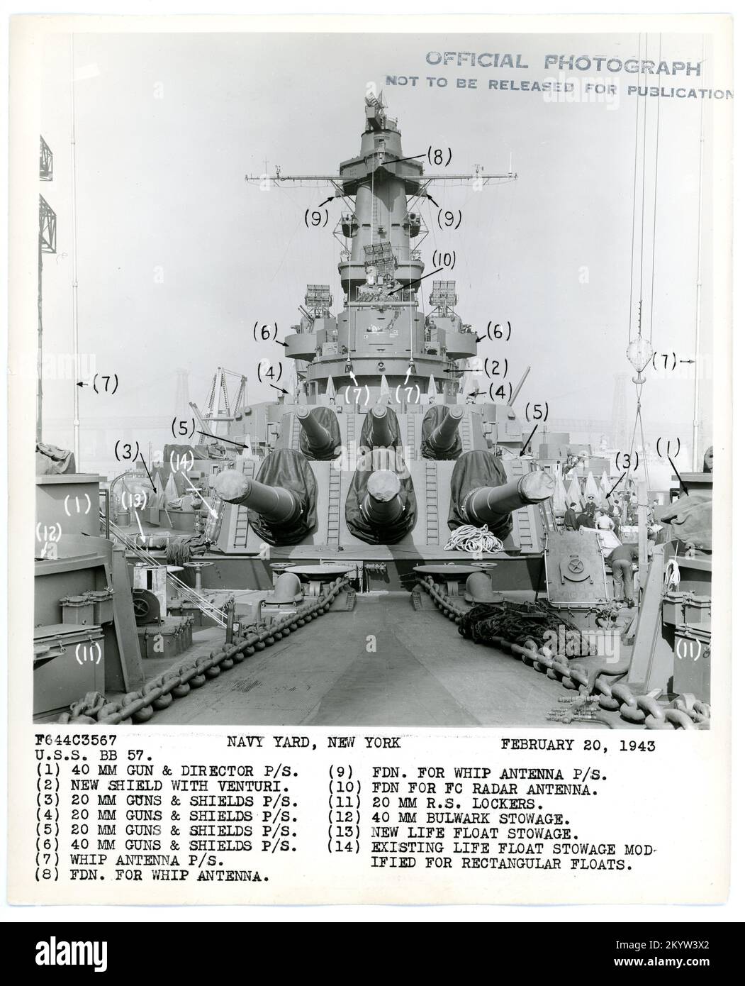Photograph of the USS South Dakota (BB-57) , Ships, Naval Vessels ...