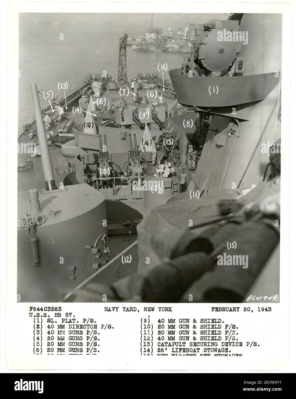 Photograph of the USS South Dakota (BB-57) , Ships, Naval Vessels ...