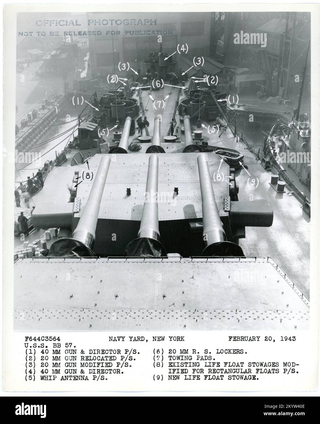 Photograph of the USS South Dakota (BB-57) , Ships, Naval Vessels ...