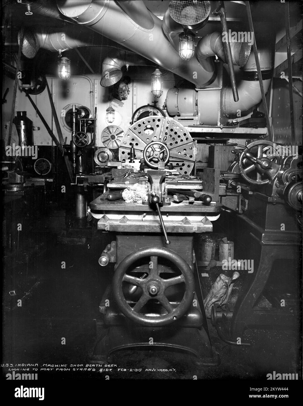 USS Indiana (BB-1) - Machine Shop, Berth Deck - Navy Yard, New York ...
