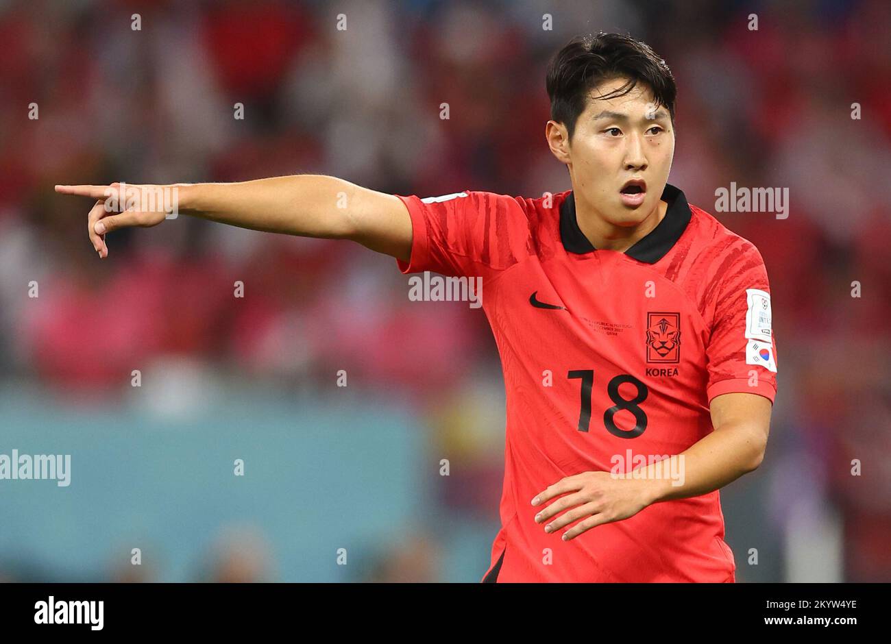 Ar Rayyan, Qatar, 2nd December 2022. Kangin Lee of South Korea during ...