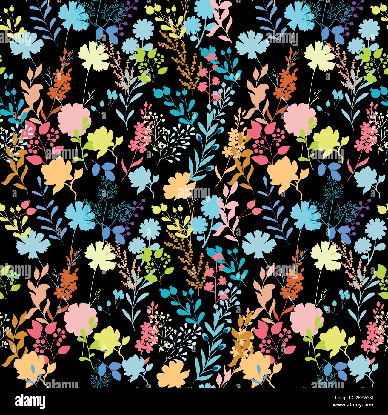 Modern big floral vector seamless pattern. Background isolated. Digital ...