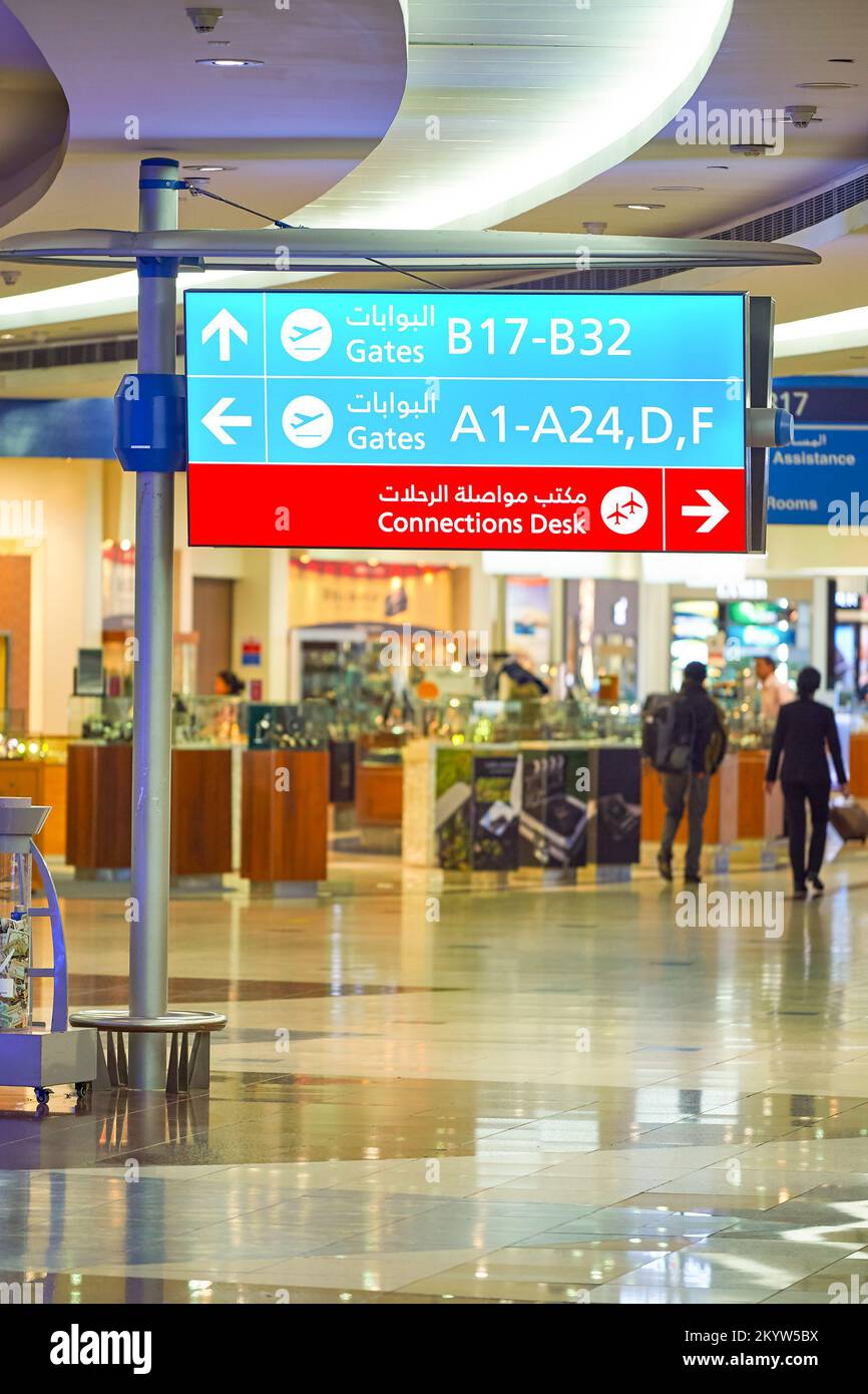DUBAI, UAE - NOVEMBER 16, 2015: interior of Dubai Airport. Dubai ...