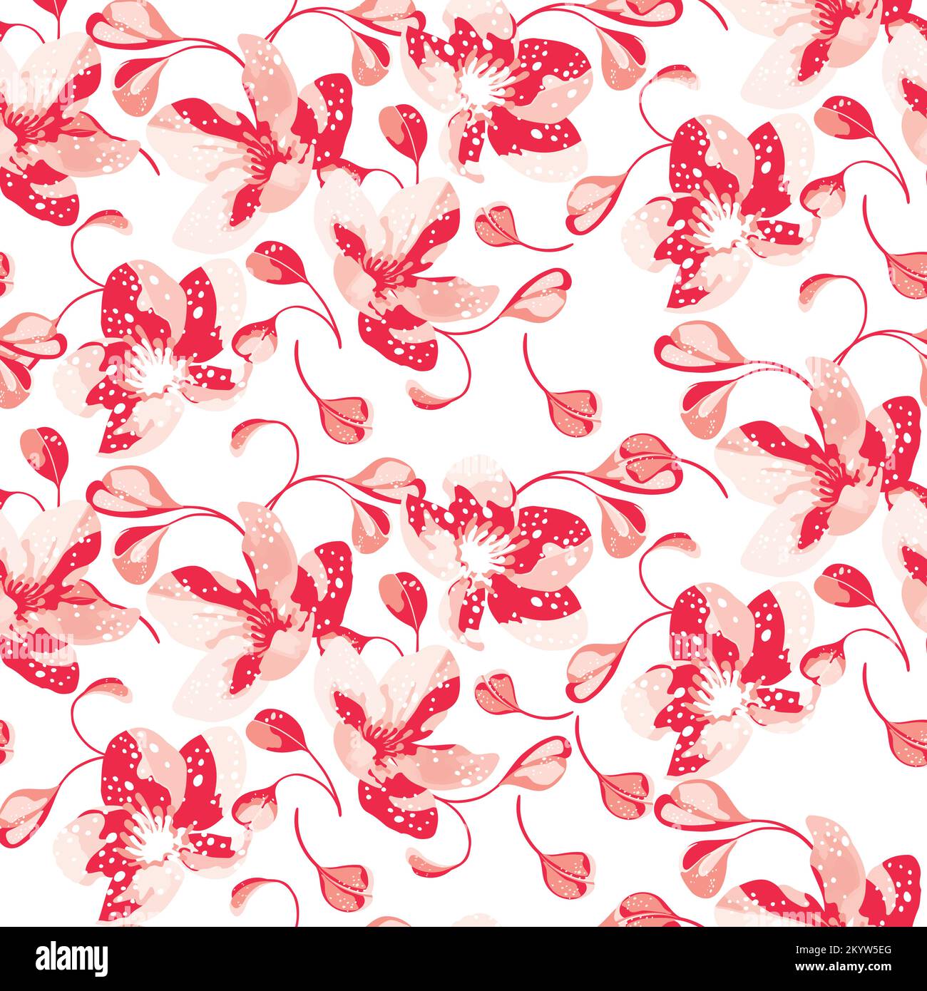 Modern big floral vector seamless pattern. Background isolated. Digital ...