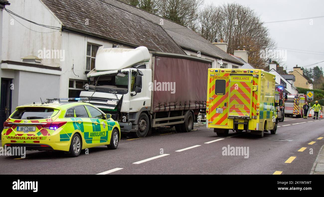 Lorry crashed into shop with emergency services in attendance. Leap ...