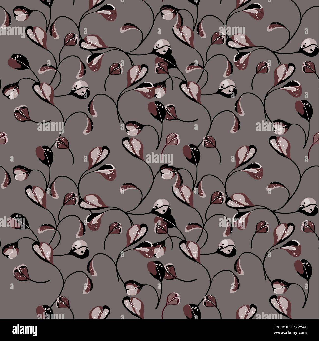 Modern big floral vector seamless pattern. Background isolated. Digital ...
