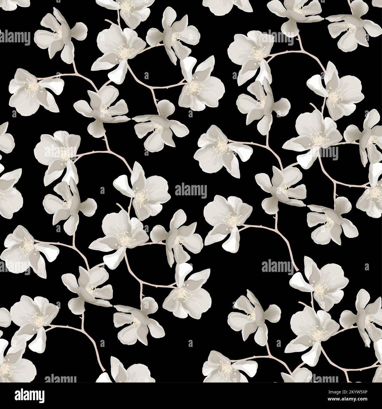 Modern big floral vector seamless pattern. Background isolated. Digital ...