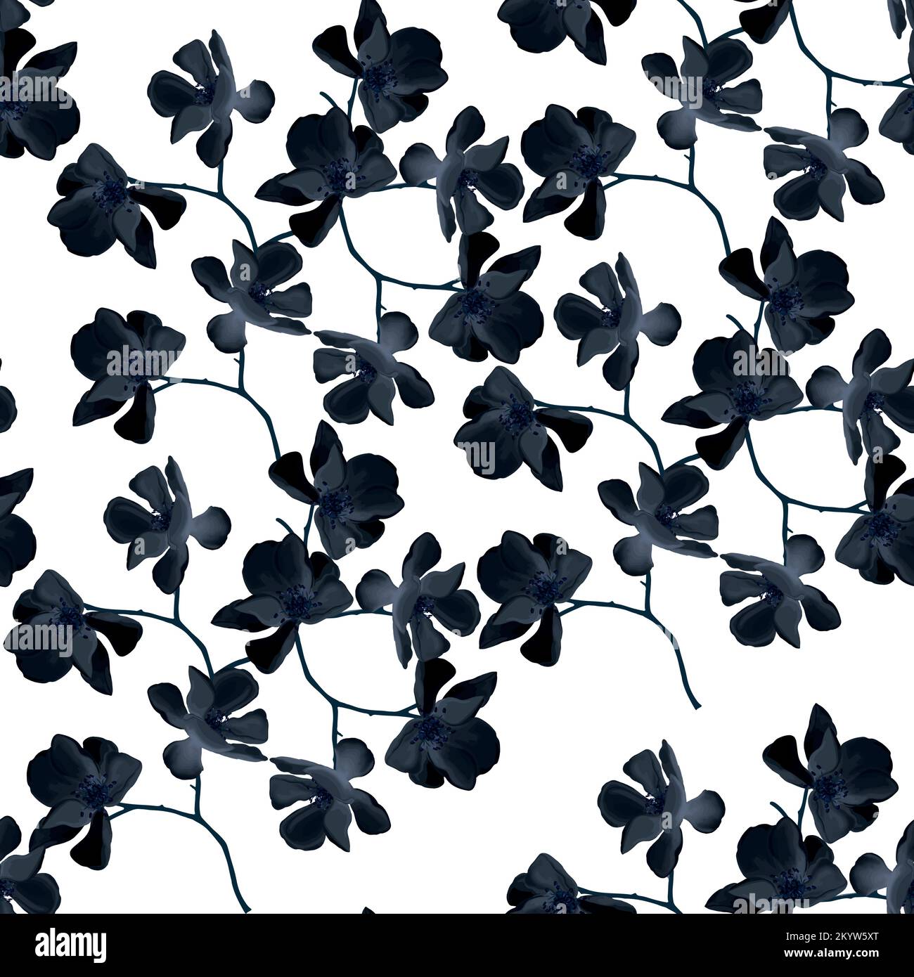Modern big floral vector seamless pattern. Background isolated. Digital ...