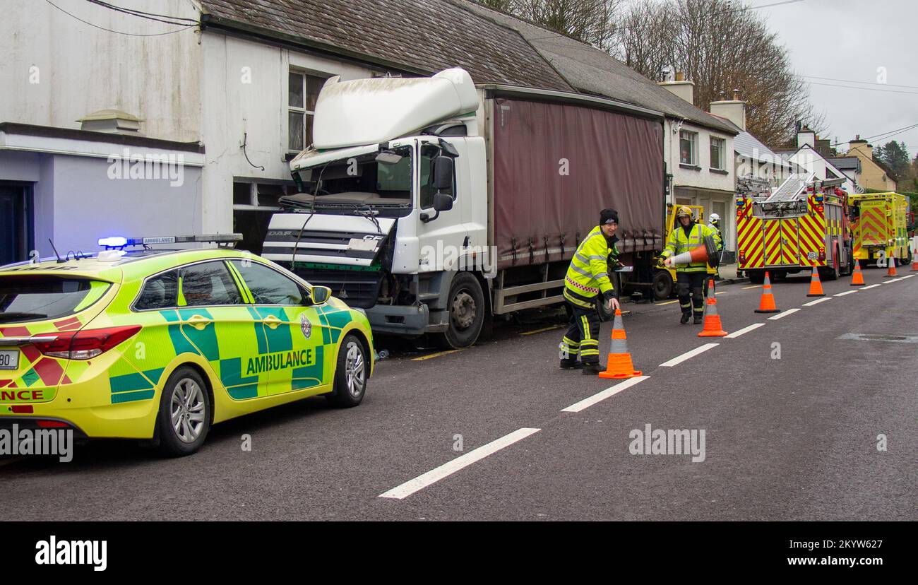 Lorry crashed into shop with emergency services in attendance. Leap ...