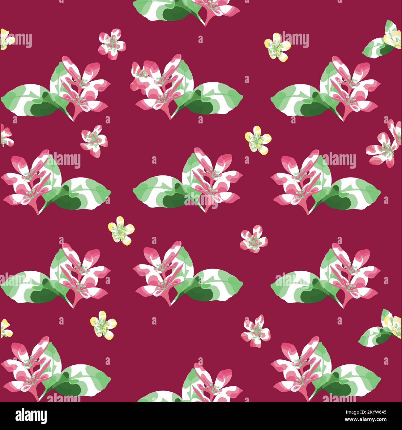 Modern big floral vector seamless pattern. Background isolated. Digital ...