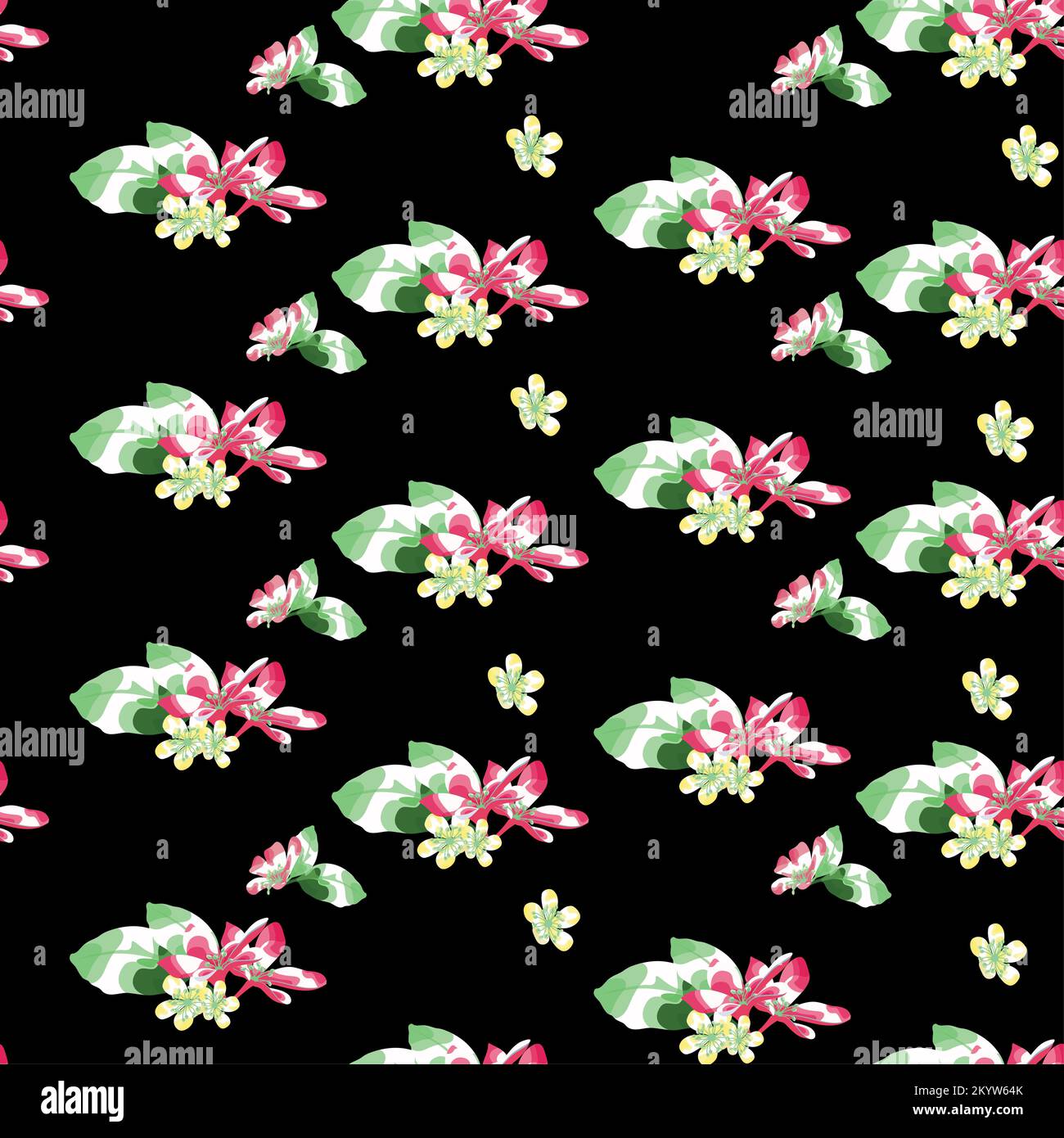 Modern big floral vector seamless pattern. Background isolated. Digital ...