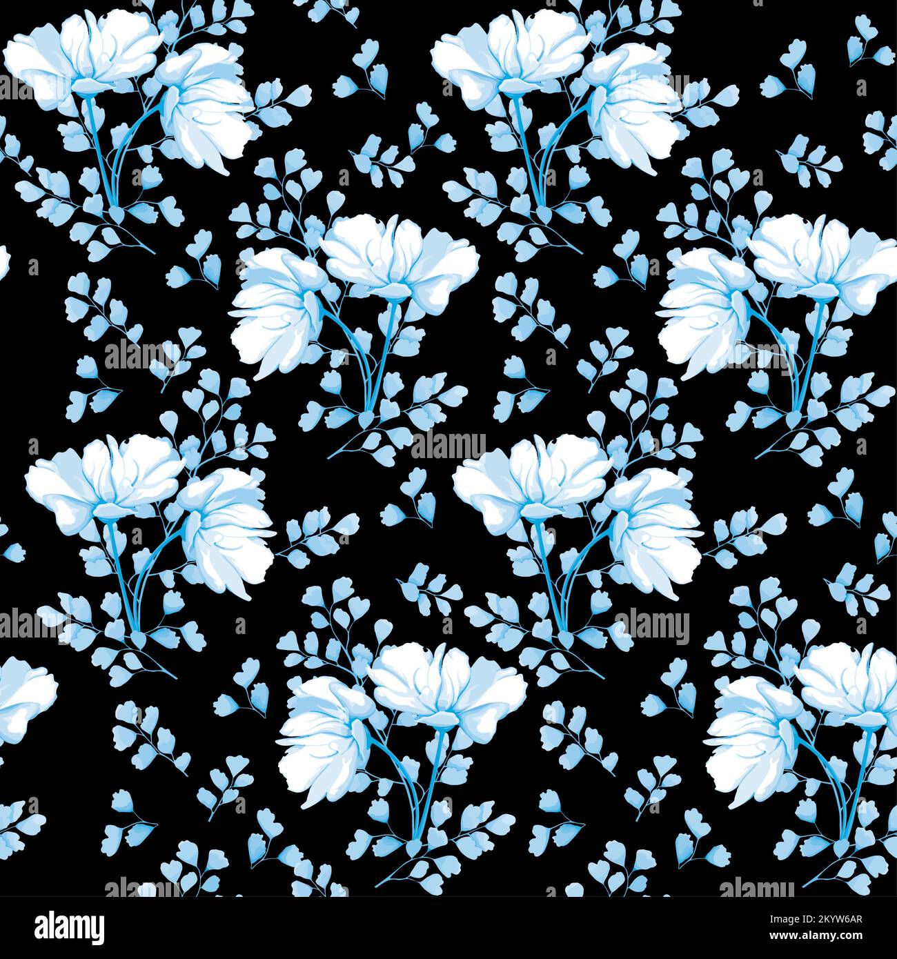 Modern big floral vector seamless pattern. Background isolated. Digital ...
