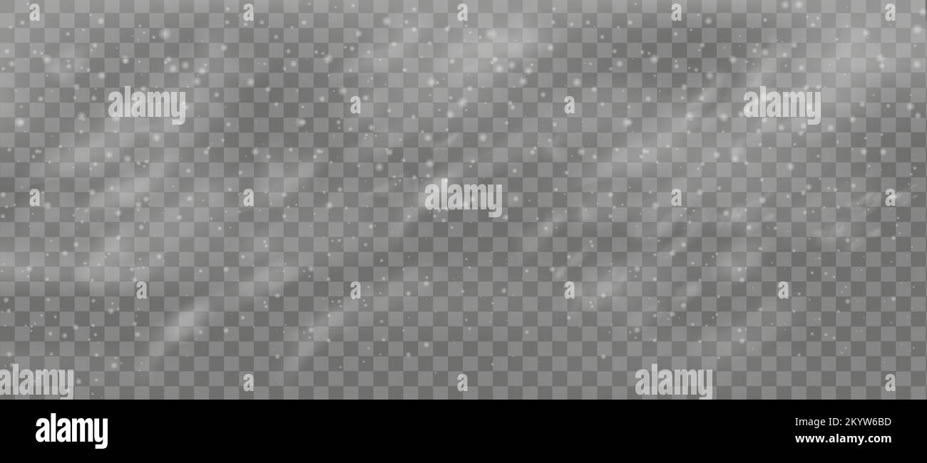 Snowstorm on transparent background vector illustration. Snow Blizzard ...