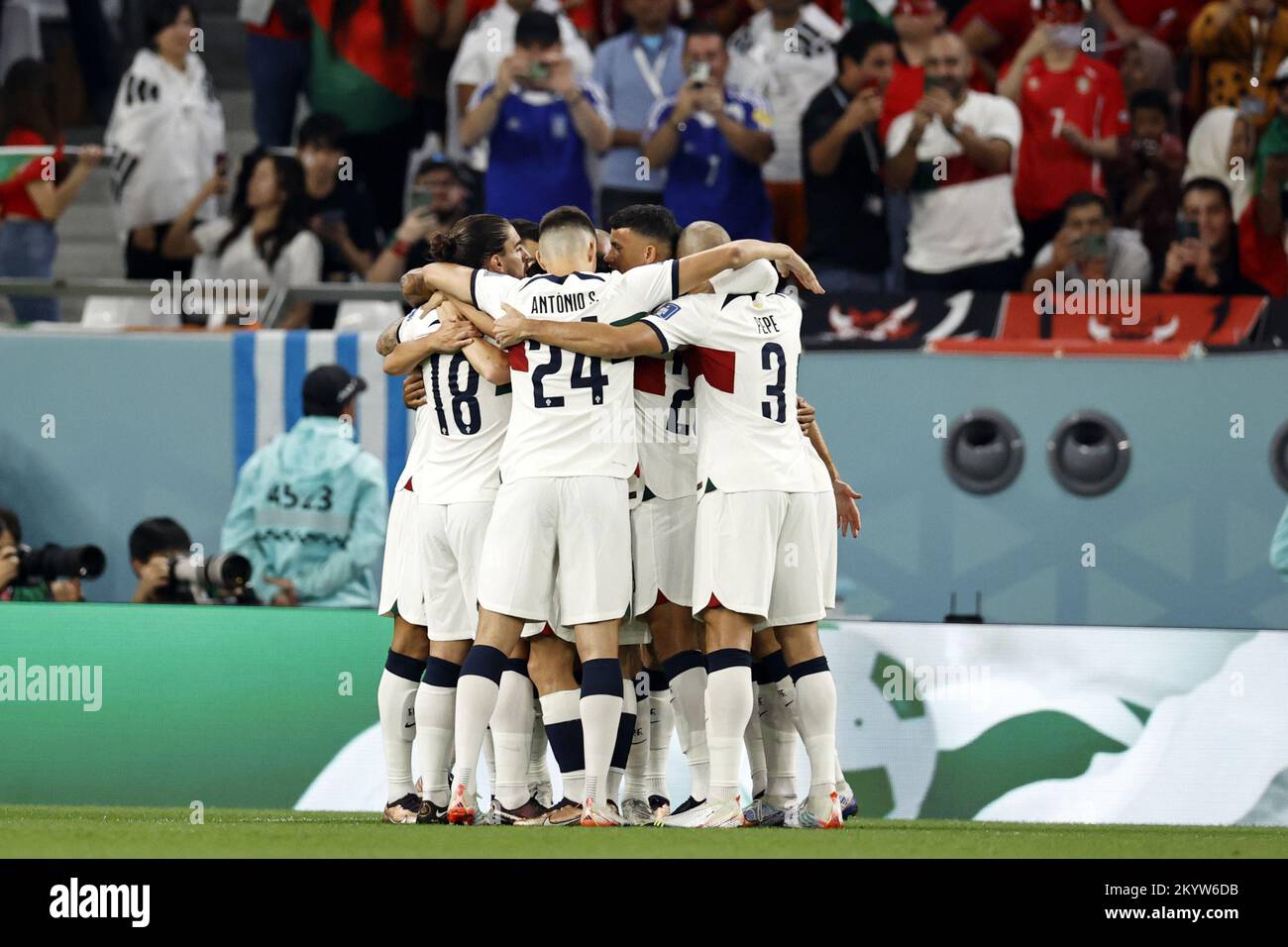 Qatar. 02nd Dec, 2022. DOHA - Players of Portugal celebrate Ricardo ...