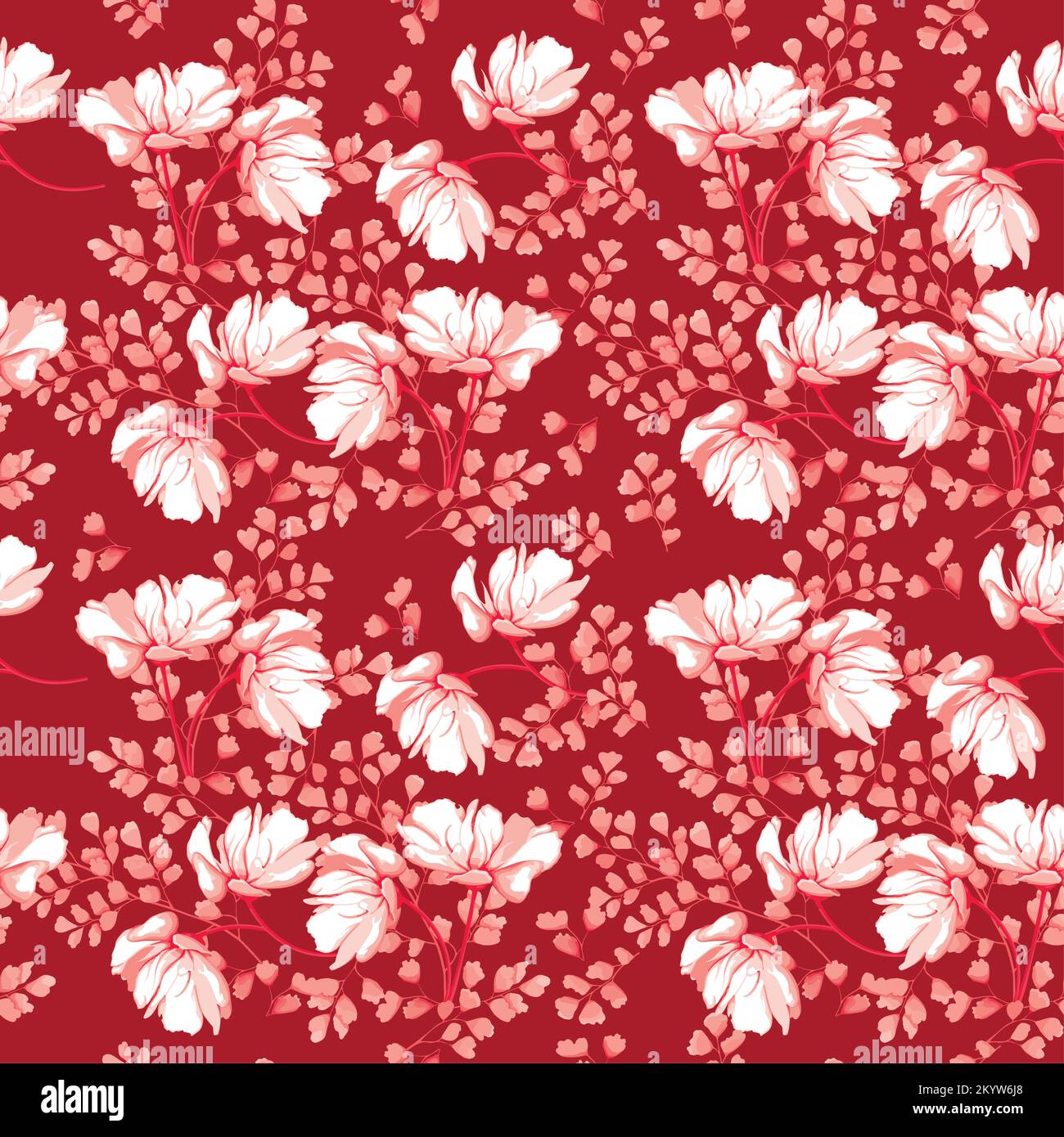 Modern big floral vector seamless pattern. Background isolated. Digital ...