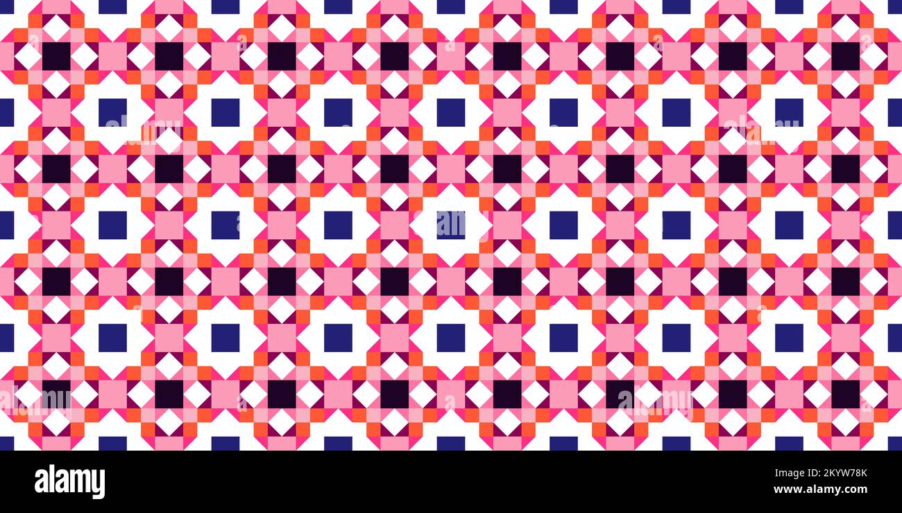 Retro geometric pixel pattern. Playful fun kaleidoscopic pink wallpaper ...