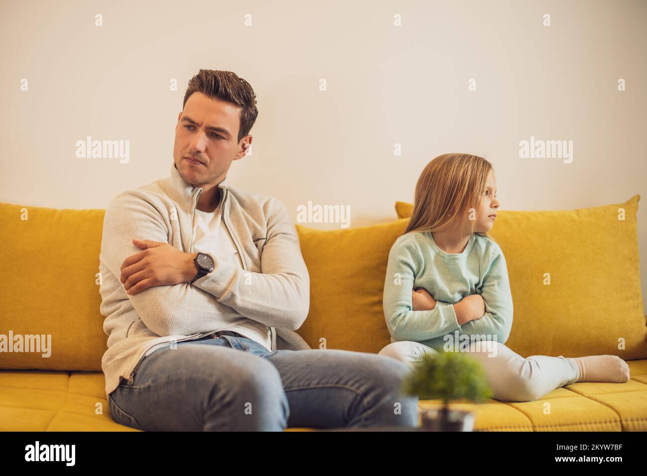 Father and daughter are having conflict at their home Stock Photo - Alamy