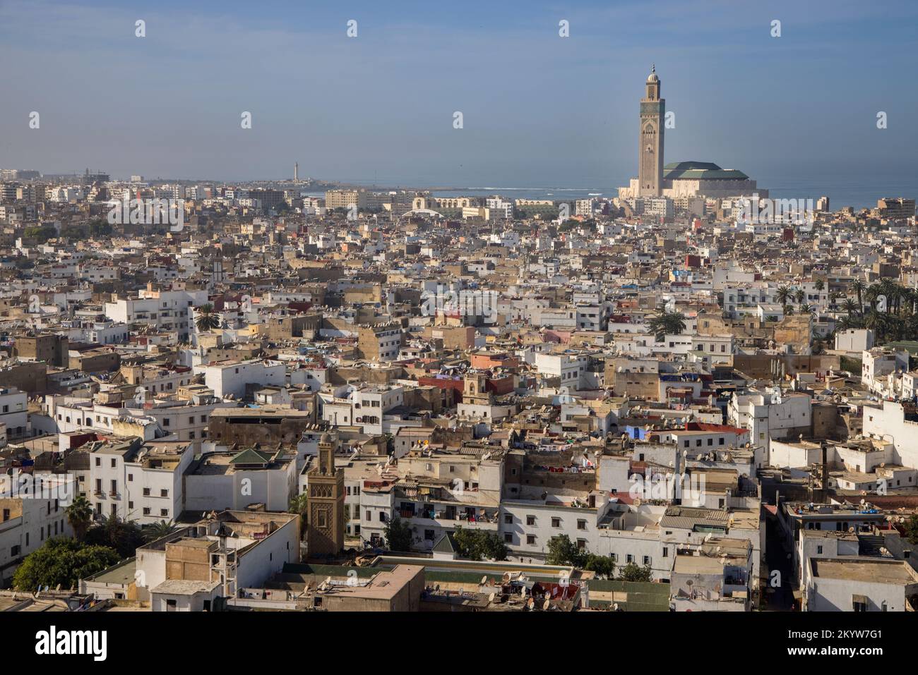 medina or old town in the city of casablanca dominated by the huge ...