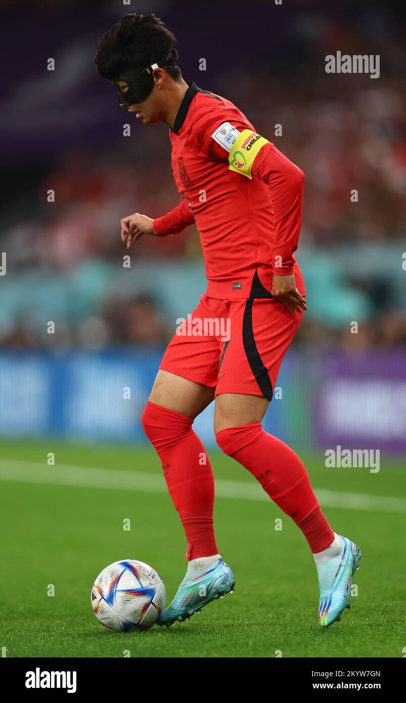 Ar Rayyan, Qatar, 2nd December 2022. Heungmin Son of Korea during the ...