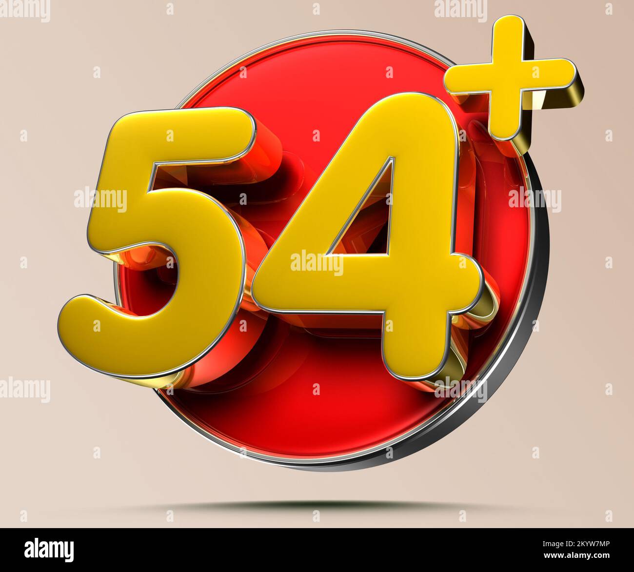 54 plus 3D illustration on light cream background have work path ...