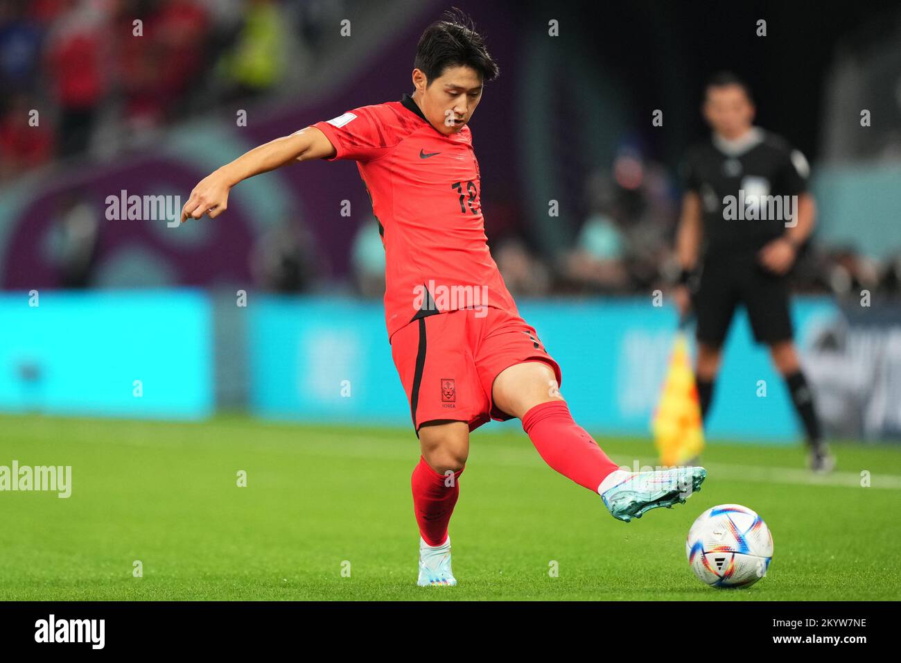 Doha, Qatar. Dec 2, 2022, Lee Kangin Lee of South Korea during the FIFA World Cup Qatar 2022 ...