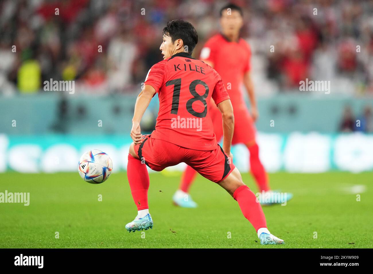 Doha, Qatar. Dec 2, 2022, Lee Kangin Lee of South Korea during the FIFA World Cup Qatar 2022 ...