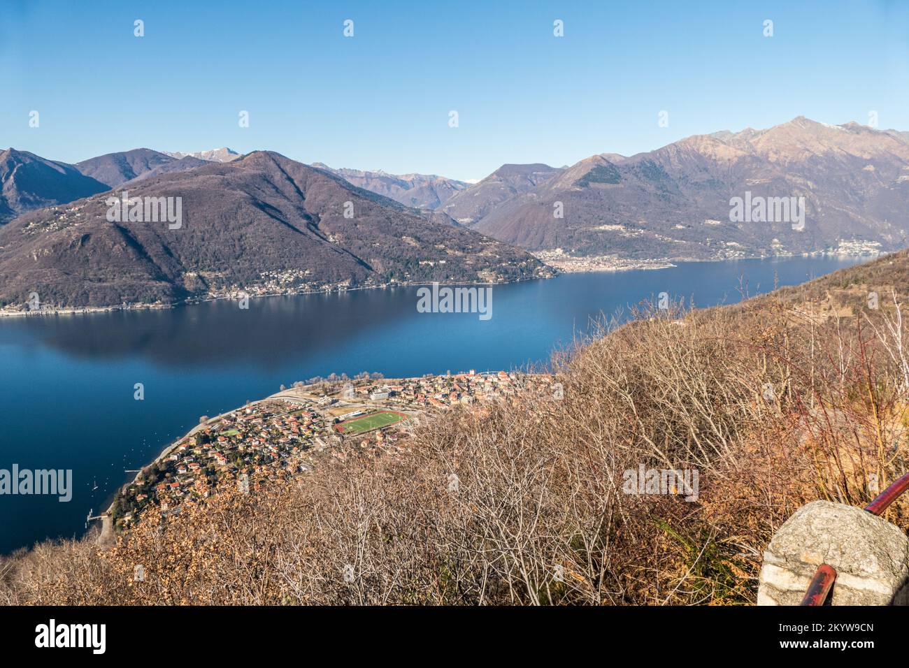 Aerial view of the Lake Maggiore, Maccagno and Cannobio Stock Photo - Alamy