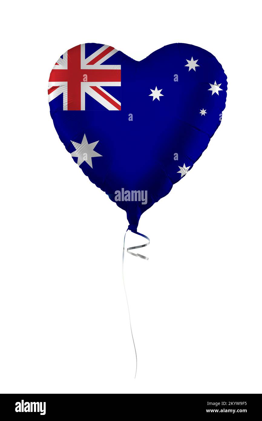 Australia concept. Balloon with Australian flag isolated on white ...