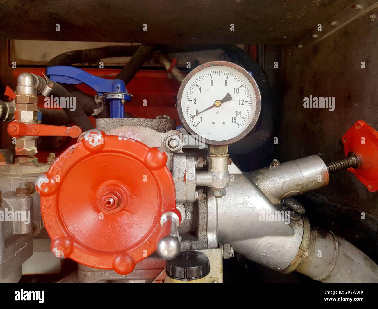 Water meter and water pipe, red device to check number of water Stock ...